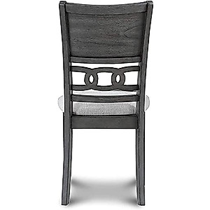 New Classic Furniture Gia 5-Piece Round Dining Set with 1 Dining Table and 4 Chairs, 47-Inch, Gray