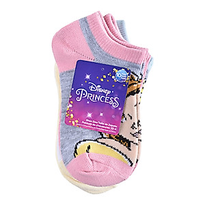 Disney Princess girls No Show Socks, Grey Heather (10 Pack), Medium US