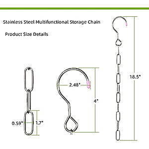 10 Pack Closet Organizer Clothes Hangers Space Saving, Stainless Steel Chain Clothes Hanger Organizer with 10 Slots,Vertical Space Saver Hangers for College Essentials Girls Bedroom