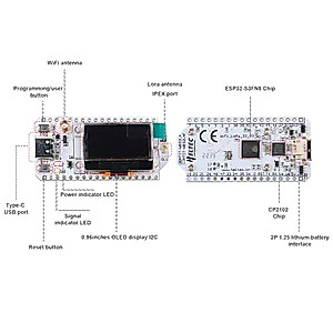 868MHz 915MHz WiFi LoRa 32 V3 Module Development Board Type-C SX1262 Integrated WiFi Bluetooth - ESP32 0.96 inch OLED Display 8MB Flash IOT Lora Dev-Board + Antenna U.FL IPEX to SMA 915MHz