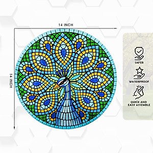 VCUTEKA Patio Side Table Outdoor Accent Table Bistro Coffee Table Plant End Table Small Porch Table Indoor Peacock