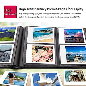 160 Pockets Photo Album for Fujifilm Instax Wide 300, Polaroid 600 i-Type 3.5x4.5 Inch Film Album, Compatible with Polaroid Now OneStep2 OneStep+ Instant Camera, POP Lab Print Camera (Black)