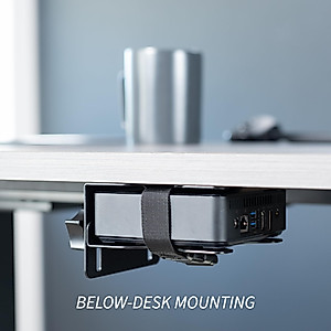 VIVO Adjustable Thin Client Mini PC Mount Bracket, CPU VESA Under Desk and Monitor Arm Computer Holder, Black, MOUNT-PC05C