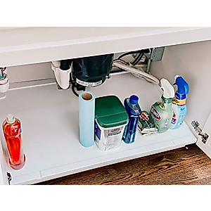 VANCE Trimmable Under Sink Tray for 36 in. Base Cabinet | Protects Cabinets from Leaks and Spills | Adjustable Spill Guard for Kitchen and Bathroom Sinks