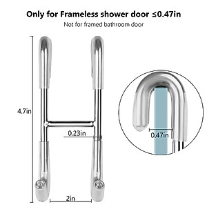 NINETREX Shower Door Towel Hooks, Over Glass Door Brushed Nickel Hook for Bathrooms,Towel Rack Heavy Duty 304 Stainless Steel for Towels Frameless Glass Door，Coats，Squeegee，loofah，4 Pack,Silver