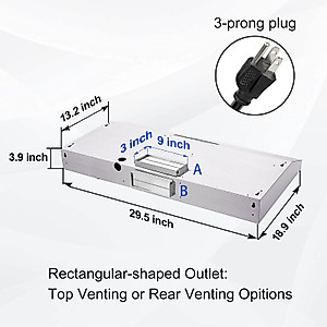 SNDOAS Under Cabinet Range Hood 30 inch,Kitchen Hood with LED Light,Push Button Controls,3 Speeds,Stainless Steel Range Hood,Ducted/Ductless Convertible Kitchen Over Stove Vent,Charcoal Filter