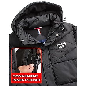 Reebok Men's Winter Jacket - Heavyweight Quilted Puffer Parka Coat - Weather Resistant Ski Jacket for Men (M-XXL), Size Medium, Black