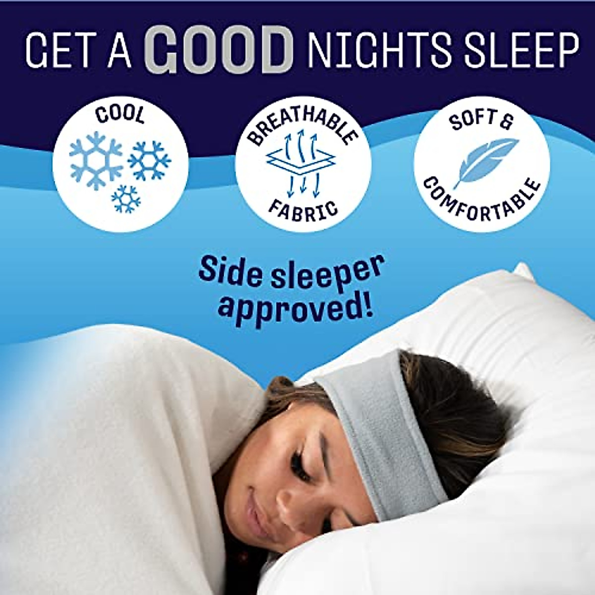 CozyPhones Sleep Headphones - Over Ear Headphones from Ultra Thin Cool Mesh Wired for Side Sleepers, Meditation, Running, Laptop, and Phone - Gray Lycra