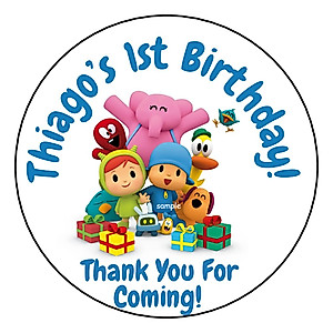 Stickers, Birthday Party, Labels for Tags, Personalized (12 Count) Cute Elephant