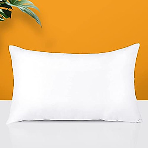 OTOSTAR Premium Outdoor Waterproof Pillow Insert Water Resistant Throw Pillow Insert 12x20 Inch Fluffy Pillow Stuffer Decorative Throw Pillow for Couch Sham Cushion Stuffer Patio Furniture (1 Pack)