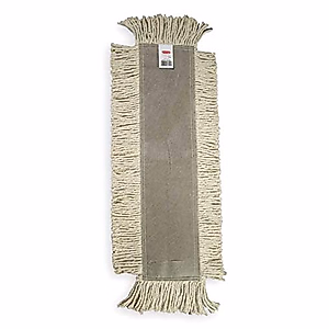 Rubbermaid Commercial Products Cut-End-Dust Mop Head Replacement, 24-Inch, White, Fringed Edges Industrial Mop for Floor Cleaning Office/School/Stadium/Restaurant/Bathroom
