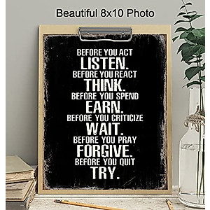 Inspirational Quotes Wall Art - Positive Quotes Wall Decor - Inspiring Quotes Wall Decor - Inspirational Gifts - Motivational Wall Art - Uplifting Sayings for Wall Decor - Motivational Posters