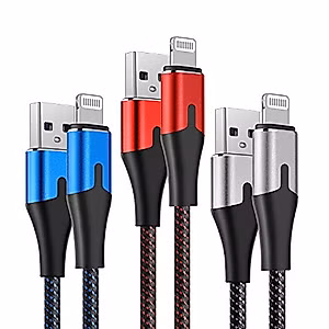 USB iPhone Charging Cord MFi Certified 3ft 3Pack Lightning Charger Cable 3 ft for Apple iPhone 13/12/11 Pro/Max/X/XS/XR/8 Plus/7/6/5S/SE/5/iPad/Air 2/Mini 3 Foot Charge