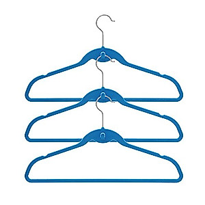 BriaUSA Cascade Hangers Blue Steel Swivel Hooks -Slim, Sturdy Saves You Extra Space - Box of 20