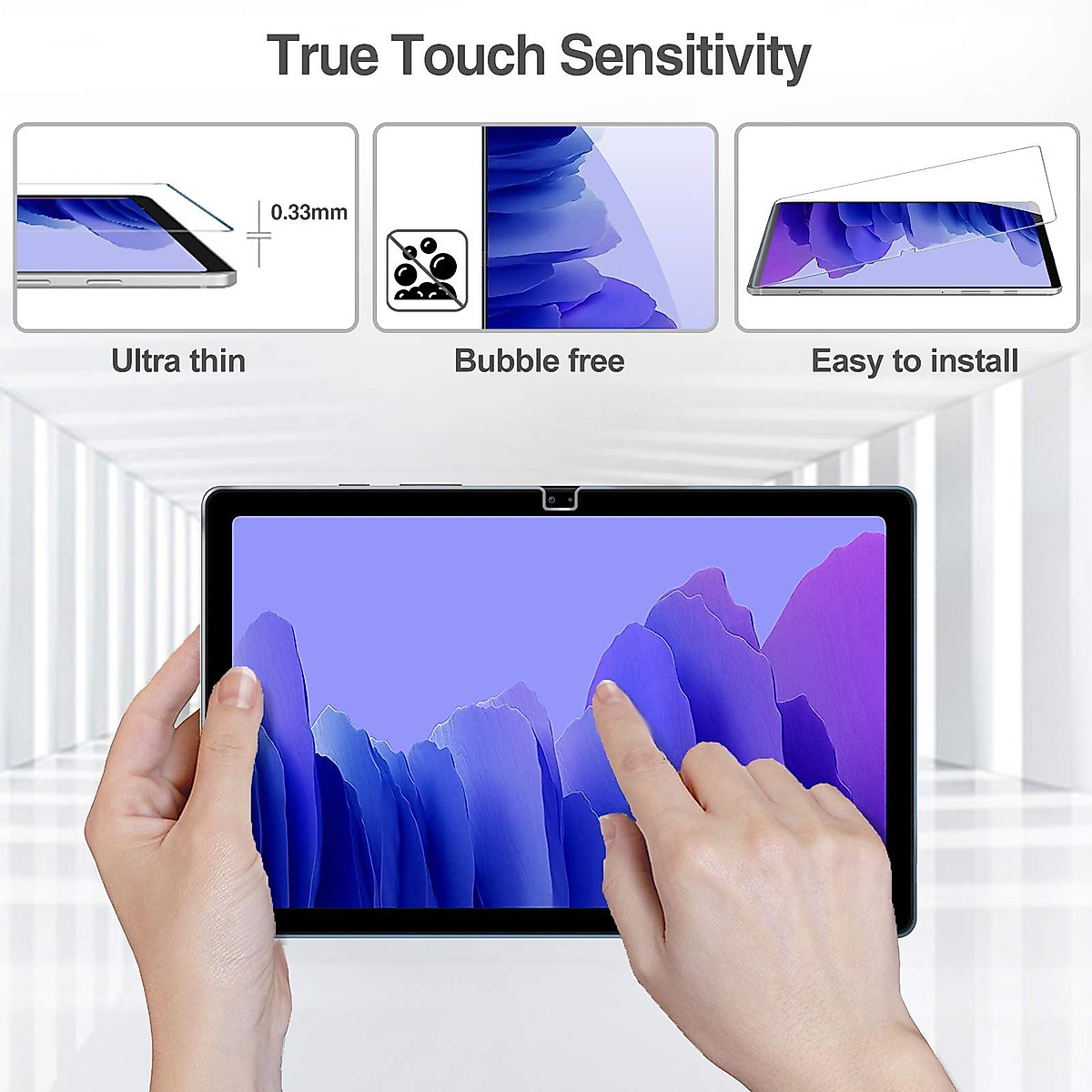 ProCase Tempered Glass Screen Protector Bundle with Slim Stand Case for Galaxy Tab A7 10.4-Inch 2020 Release