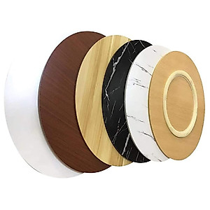 JWW 20in-40in Large Wooden Turntable Lazy Susan For Dining Table Round Tabletop Serving Plate 360° Swivel Tray, Rotate By Hand (Color : Light walnut, Size : 70cm/27")