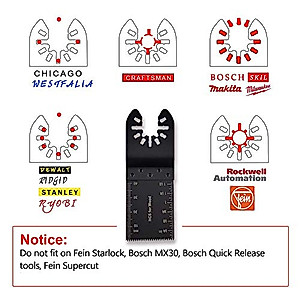 Intpro 40 Oscillating Tool Saw Blades Universal Wood Multitool Blade Quick Release Fits Porter Cable Black & Decker Rockwell Ridgid Ryobi Milwaukee DeWalt Chicago Craftsman