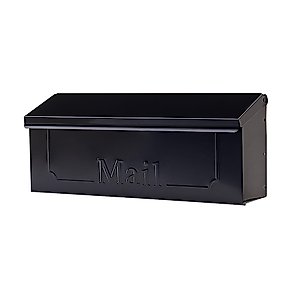 ARCHITECTURAL MAILBOXES Townhouse Galvanized Steel, Wall-Mount Mailbox, Black Small