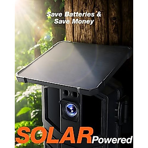 iZEEKER Trail Camera Solar, 4K 48MP Game Cameras with Night Vision Motion Activated IP66 Waterproof, 0.1s Trigger Time, High Capacity Built-in Lithium Battery for Wildlife Watching with 32GB SD Card