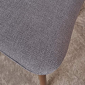 Christopher Knight Home Nissie Mid-Century Wood Dining Set with Fabric Chairs, 5-Pcs Set, Dark Grey / Natural Walnut Finish