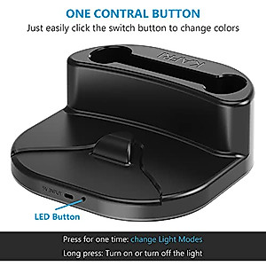 KAFRI Charging Dock for Oculus Quest 2 with LED Light, VR Headset Charging Stand and Controller Holder, Charger Station Accessories for Oculus/Meta Quest 2, Oculus Rift or Rift S - Black