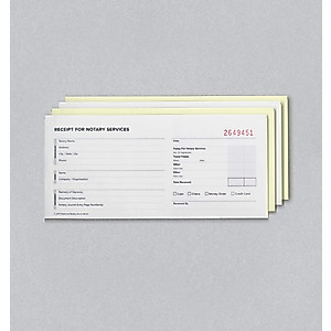 National Notary Association Notary Receipt Book – includes 50 Two-Part Carbonless Receipt Forms – Compact Receipt Book for Notaries – 8-5/8" W x 3-11/16"