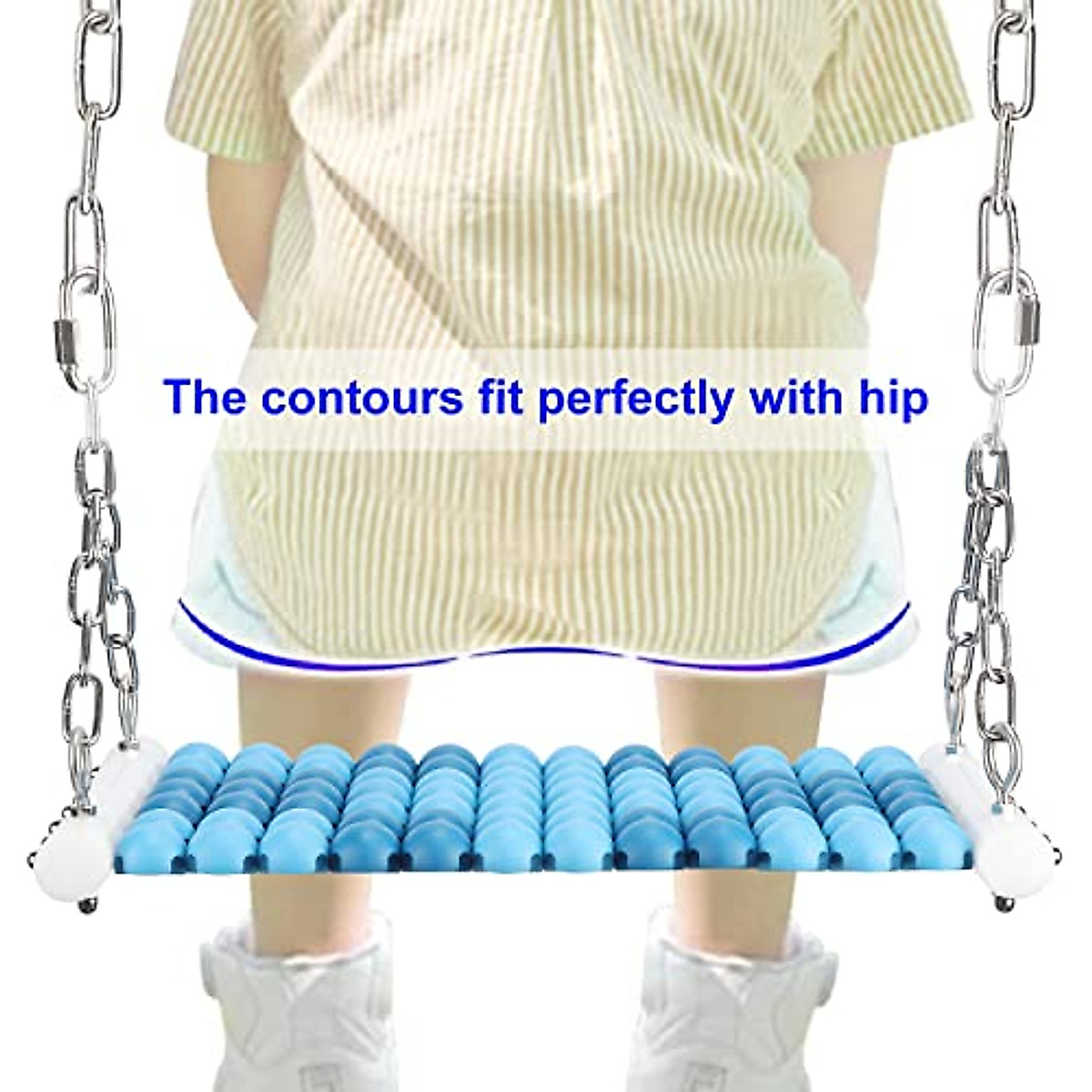 Dakzhou Swing Seat Heavy Duty Non Slip Tree Swing Accessories for Kid Outdoor Indoor Playground, Bule