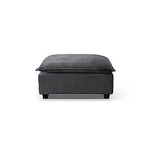 L-Shaped Modular Sectional Sofa Down Feather Cushions Deep Seat Reversible Chaises Cloud Couch Living Room Convertible Sleeper Upholstered Sofabed with Movable Ottomans