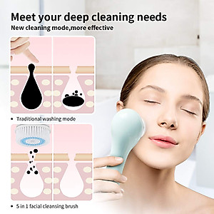 Facial Cleansing Brush Head Replacement, Facial Cleanse Brush Head, Normal Sensitive Facial Brush Heads, for Acne Prone, Clogged, Enlarged Pore, Deep Pore Sensitive Skins (White/2Pack)