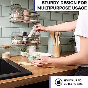 KINCMAX Shower Shelves 2-Pack - Self Adhesive Caddy with 4 Hooks - No Drill Large Capacity Stainless Steel Wall Shelf - Aesthetic Organizer for Inside Bathroom - Polished Silver