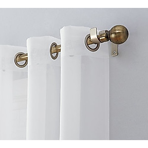 No. 918 Emily Sheer Voile Grommet Curtain Panel, 59" x 84", White