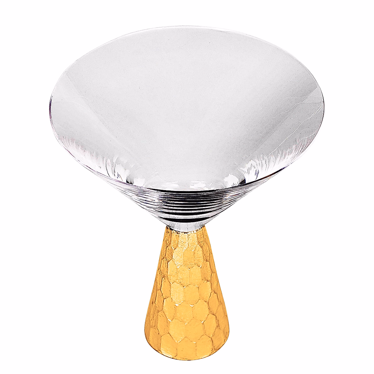 American Atelier Daphne Martini Glasses | Set of 2 | Hammered Metal Design | 9-Ounce Capacity | Elegant Cocktail Barware for Martini or Cosmopolitan (Gold)