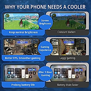 Phone Cooler Magnetic, Lecone Smartphone Radiator Cooling Fan for iPhone 13 and 12 Series Compatible with Magsafe RGB LED Light USB-C Power Cable Gaming Accessory