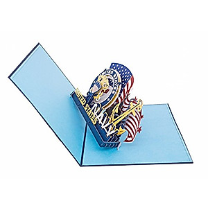 Aitpop 3D half-Handcrafted Patriotic Pop Up Navy Greeting Thank You Card with thick stikers - Perfect for Retirement, 4th of July ,for Birthday, for Valentine's Day, for Mothers Day, Spring, Fathers Day, Graduation, Wedding, Anniversary