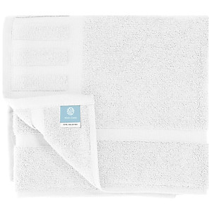 White Classic Luxury Bath Mat Floor Towel Set - Absorbent Cotton Hotel Spa Shower/Bathtub Mats [Not a Bathroom Rug] 22"x34" | 2 Pack | White