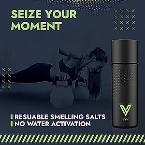 VYV Smelling Salts 2.0 Ammonia Inhalant | Stronger Formula, Enhanced Packaging | Daily Use, Instant Wake Up, Mental Reset, Focus | 100+ Uses, Squeezable, Mint Essential Oil | Weightlifters, Athletes