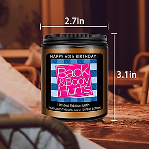 Homsolver 60th Birthday Gifts For Women Men, Happy 60th Birthday Decorations Candles Gift For Her Him, Funny 60 Years Old Ideas- Handmade Lavender Candle