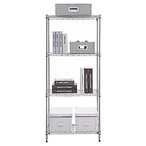 MZG Steel Heavy Duty 4-Tier Utility Shelving Unit Steel Organizer Wire Rack for Home,Kitchen,Office (24-in W x 14-in D x 53-in H)