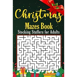 Stocking Stuffers for Adults: Large Print Christmas Mazes Book: Winter Christmas Gifts for Women, Men and Seniors for Stress Relief
