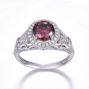 Merthus CZ Halo Engagement Ring for Women, 925 Sterling Silver Ring Size 8