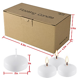 24 Bulk White Floating Candles-2 inch Unscented Tealights - for Romantic Weddings Decorations Pool Centerpieces Parties