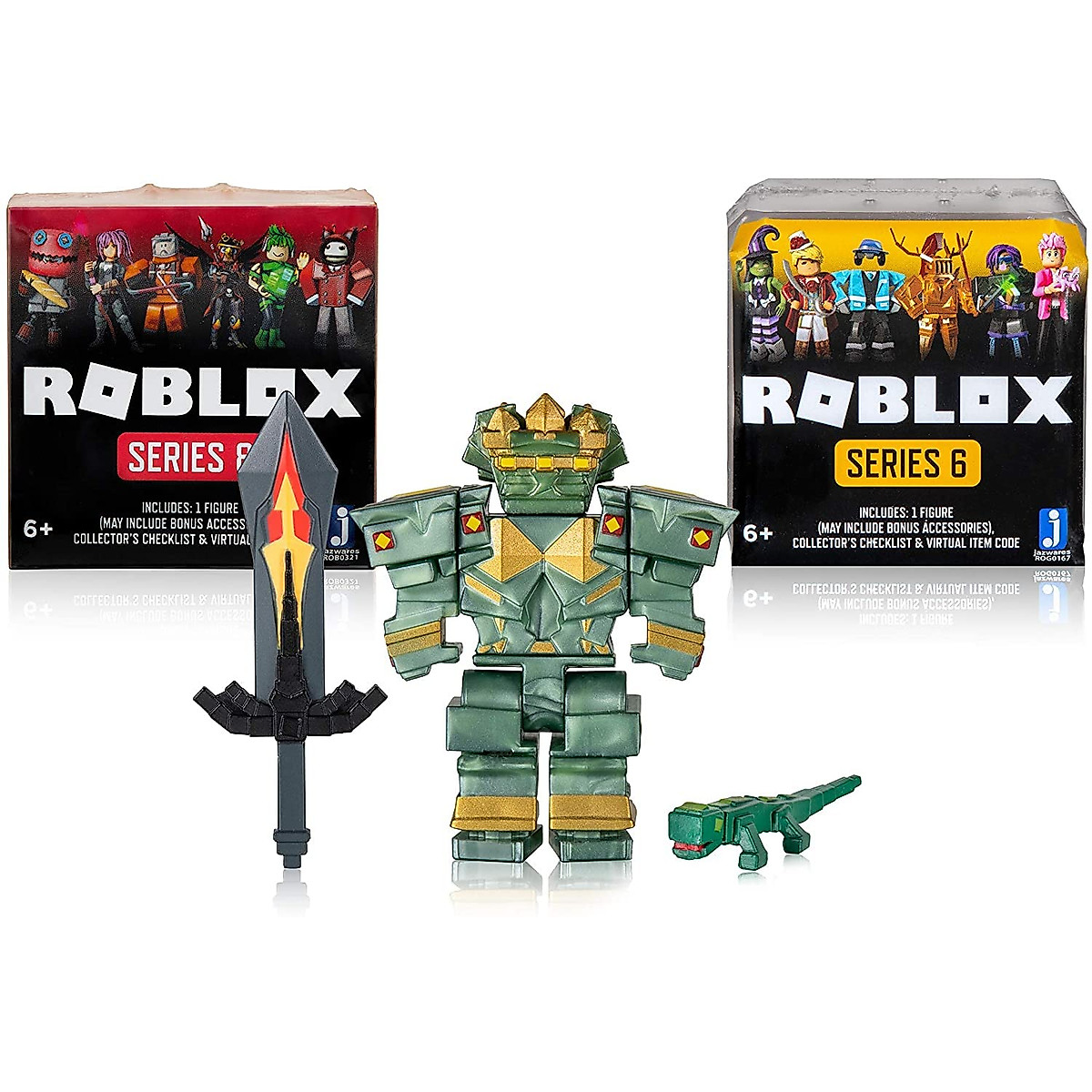 Roblox Celebrity Collection - Fantastic Frontier: Gold Corrupted Knight + Two Mystery Figure Bundle [Includes 3 Exclusive Virtual Items]