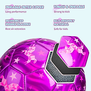 EVERICH TOY Soccer Ball Size 3 Soccer Balls for Kids-Sport Ball for Toddlers-Backyard Lawn Sand Outdoor Toys for Boys and Girls,Including Pump