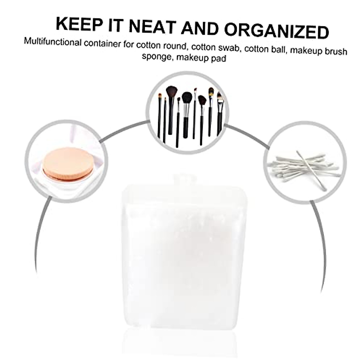 Zerodeko 2pcs Cotton Swab Box Cotton Round Holder Cotton Swabs for Makeup Round Container with Lid Storage Canister Desktop Cosmetics Box Cotton Swab Holder Toothpick Organizer Resin
