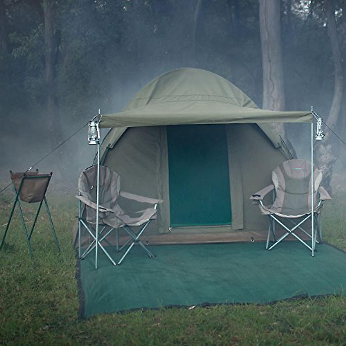 Alpha Kilo 4000 Canvas 6 Person Bow Tent, Camping Tent and Outfitter Tent with Waterproof and fire Retardant Ripstop Canvas.