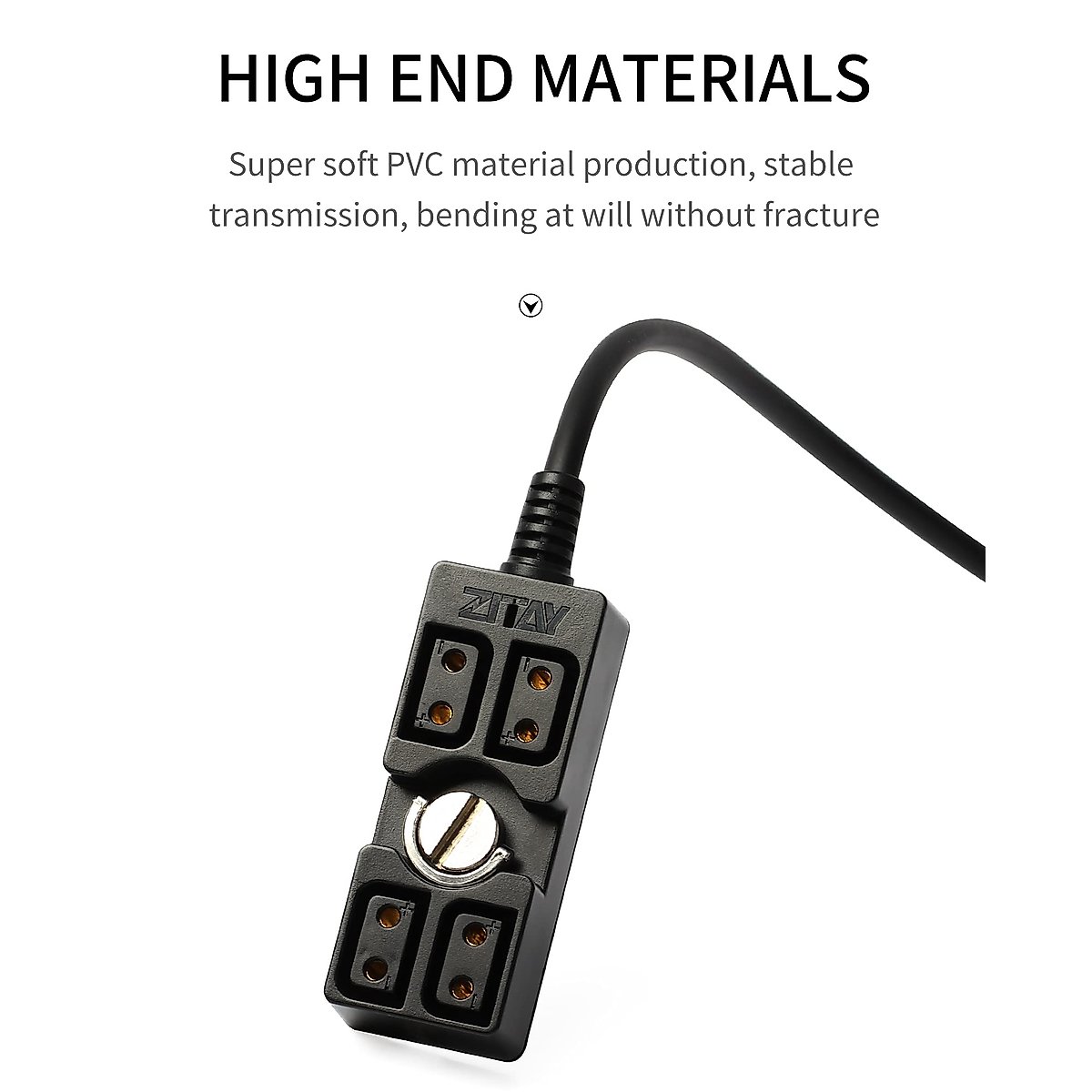 ZITAY D-tap 1x4 Power Splitter Hub with Reverse Insertion Prevention Adapter for VMount Battery