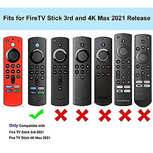 TOKERSE 3 Pack Remote Cover for FireStick 3rd Gen 2021 / 4K Max 2021 - Silicone Case for FireSticksticktv 4K+ 2021 Voice Remote Case Cover Sleeve Skin with Lanyard - Red Blue Purple