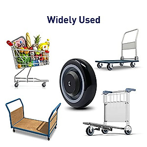 NINOSO 5" Wheels for Cart, 5/16" Axle Polyurethane Shopping Cart Wheels Replacement Casters 1400lbs Total Capacity