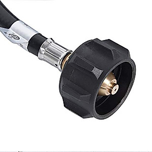 GasSaf 4 FT RV Propane Pigtail Connector Hose QCC1 Connector- Acme x 1/4" Inverted Male Flare