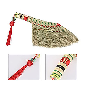 DOITOOL Dust Brush Small Broom Natural Home Cleaning Broom Home Cleaning Tool Wood Handle Retro Nature No Static Electricity Sweeping Broom Sofa Car Corner and More